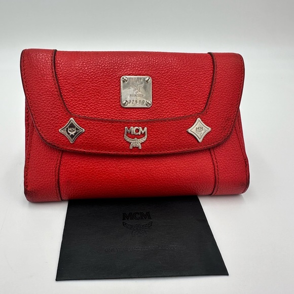 MCM | Bags | Mcm Red Orange Bifold Wallet | Poshmark